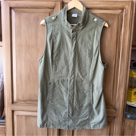 CAbi | Jackets & Coats | Cabi 51 Explorer Utility Vest Army Green Tunic ...